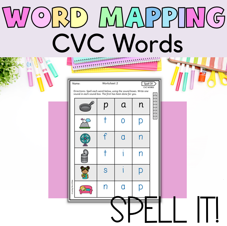 Spell It! Prep/Kindergarten CVC Words Spelling Activity | Consonant Vo ...