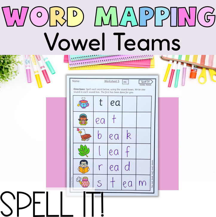 Spell It! Vowel Teams Spelling Activity | Long Vowel Spelling Pattern ...