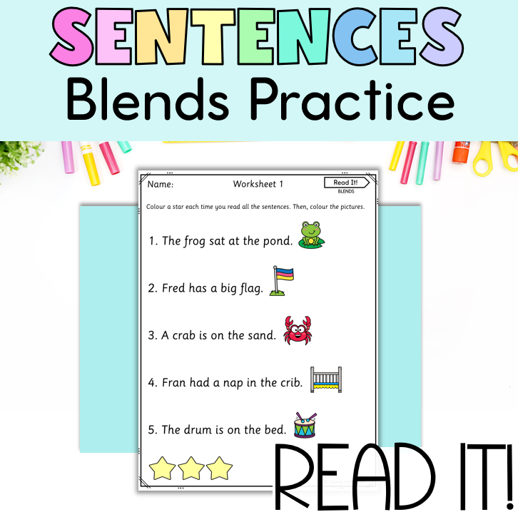 Read It! Prep/Kindergarten Decodable Sentences with Blends | CCVC CVCC ...