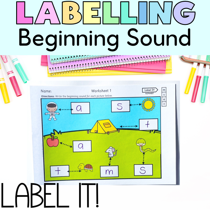 Label It! Prep/Kindergarten Beginning Sounds Labelling Worksheets | Ph ...