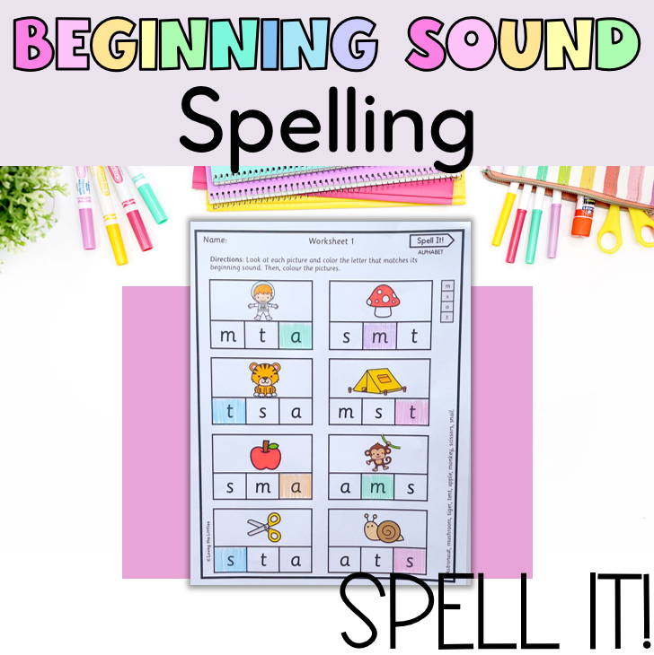 Spell It! Prep/Kindergarten Beginning Sound Worksheets | Alphabet Phon ...