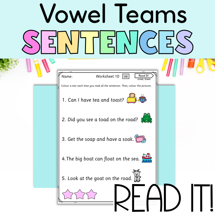 Read It! Decodable Sentences with Vowel Teams | Long Vowel Reading Flu ...