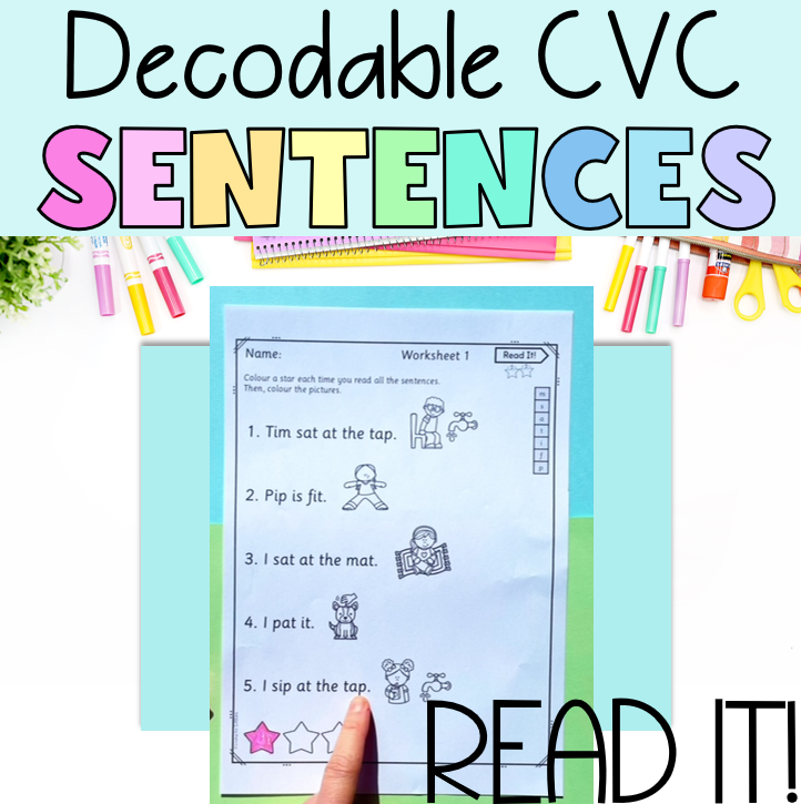 Read It! Decodable CVC Sentences for Prep/Kindergarten | Reading Fluen ...