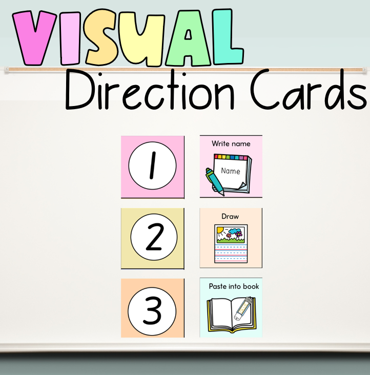 Visual direction cards | Editable visual instructions | Cards with pic ...