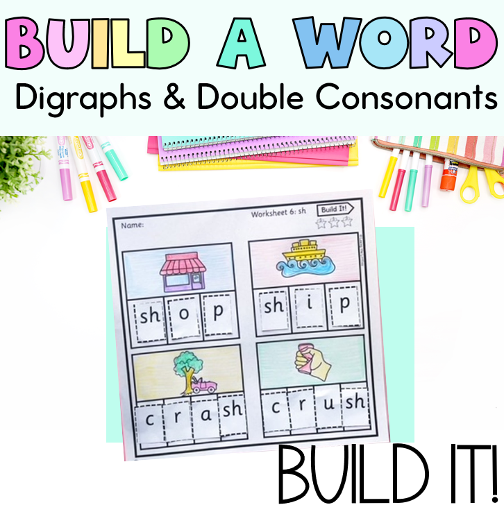 Build It! Digraph and Double Consonants| Spelling Activity for Prep/Ki ...
