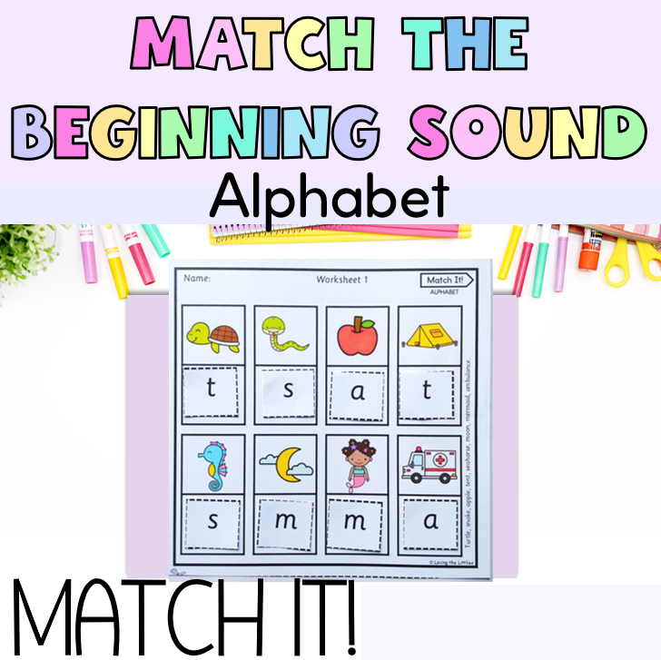 Match It! Prep/Kindergarten Beginning Sound Matching Worksheets | Phon ...