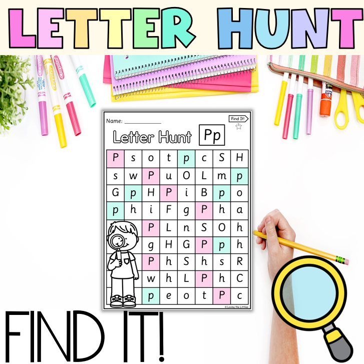 Find It! Letter Hunt Alphabet Worksheets | Letter Recognition – Loving ...