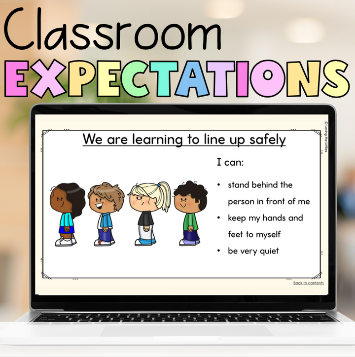 Classroom Expectation Slides | Rules and routines PowerPoint – Loving ...