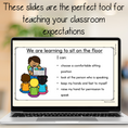 Classroom Expectation Slides | Rules and routines PowerPoint – Loving ...